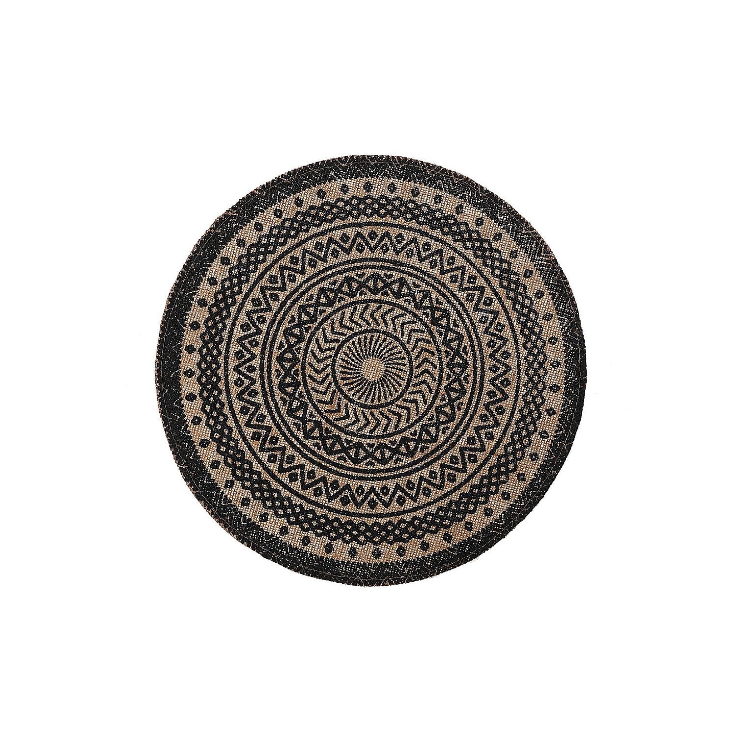 Click here for Ih Casadécor Round Jute Placemat Black Mandala - S... prices