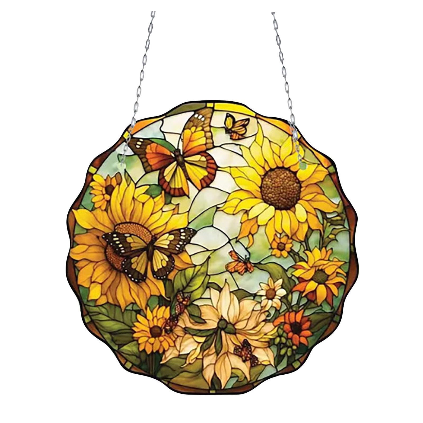 Click here for Riforla Stained Glass Sunflower Window Hanging Sun... prices