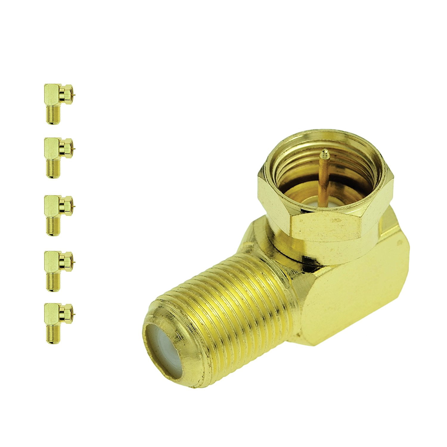 Mediabridge F-Type Right Angle Adapter - Gold Plated - 90 Degree Female ...