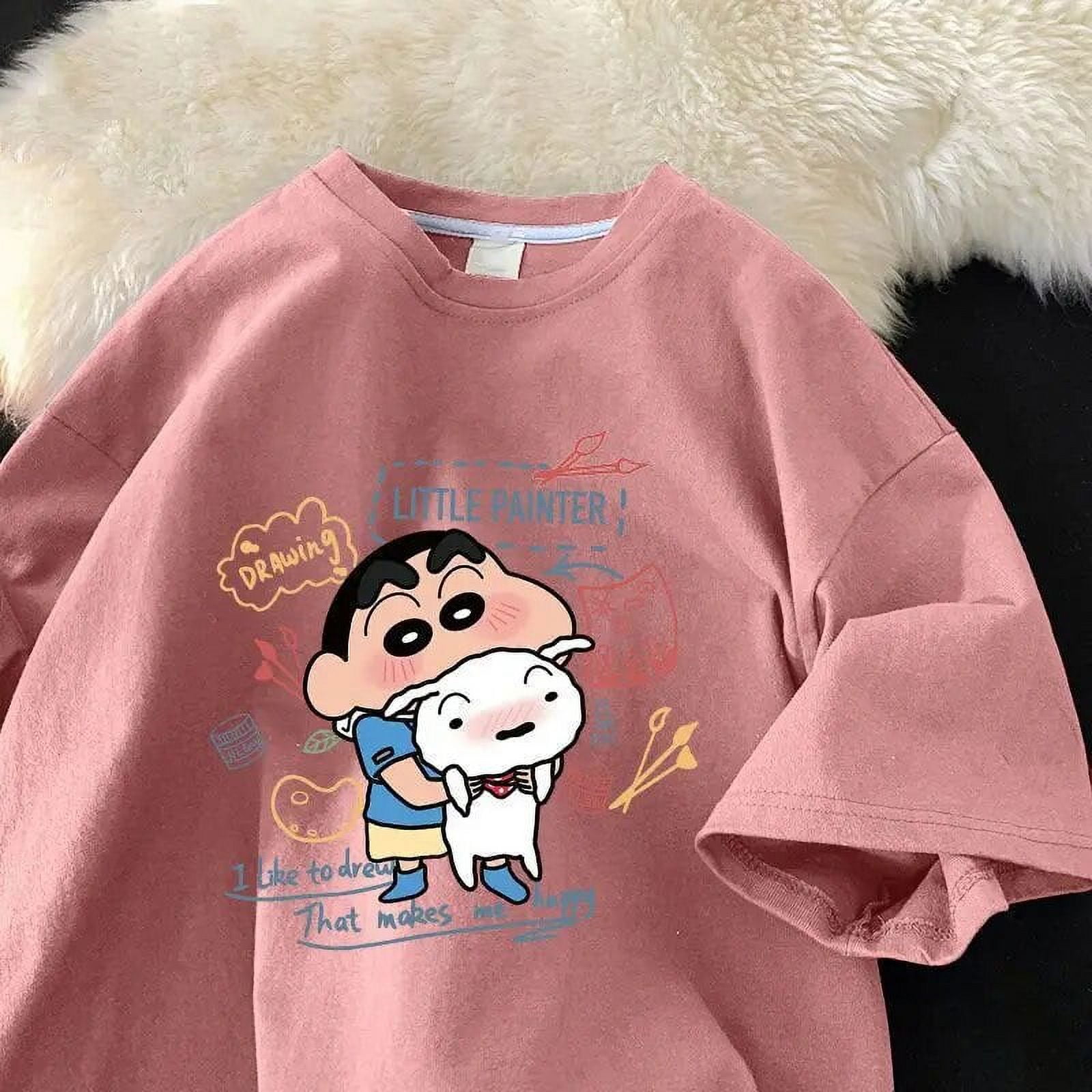 Camiseta Crayon Shin-Chan de manga corta con estampado de dibujos ...