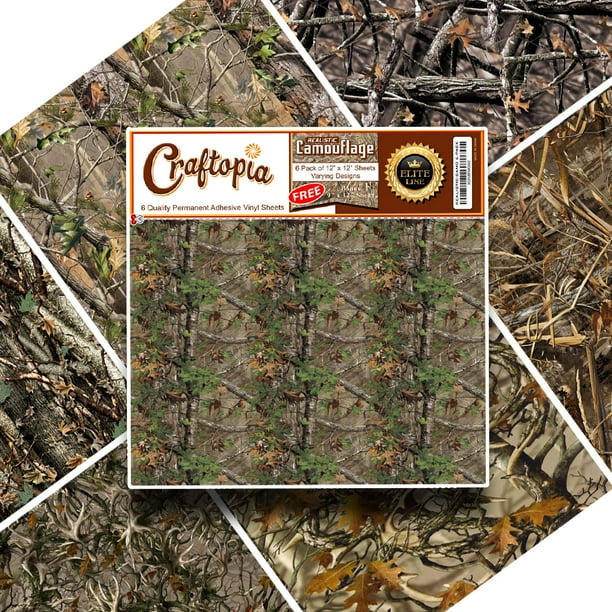 Vinyl Camo Self Adhesive Assorted Vinyl Sheets (6+1 Pack) | Camouflage ...