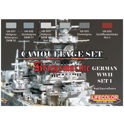 LifeColor Paint Sets German WWII Kriegsmarine #1 (22ml x 6 Bottles ...