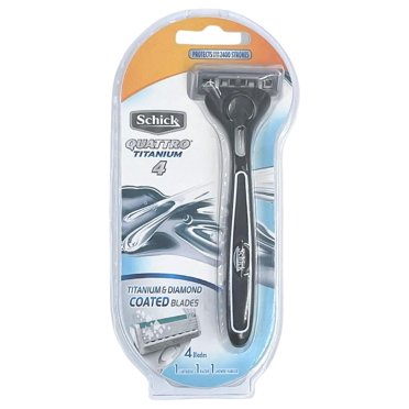 Schick Quattro Titanium Men's Razor, 1 Razor Handle and 3 Refills ...