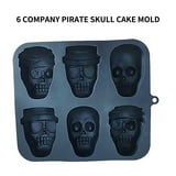Skull Cake Pan Silicone Skull Cakelet Mold, 6 Cavities Skull Pirate ...