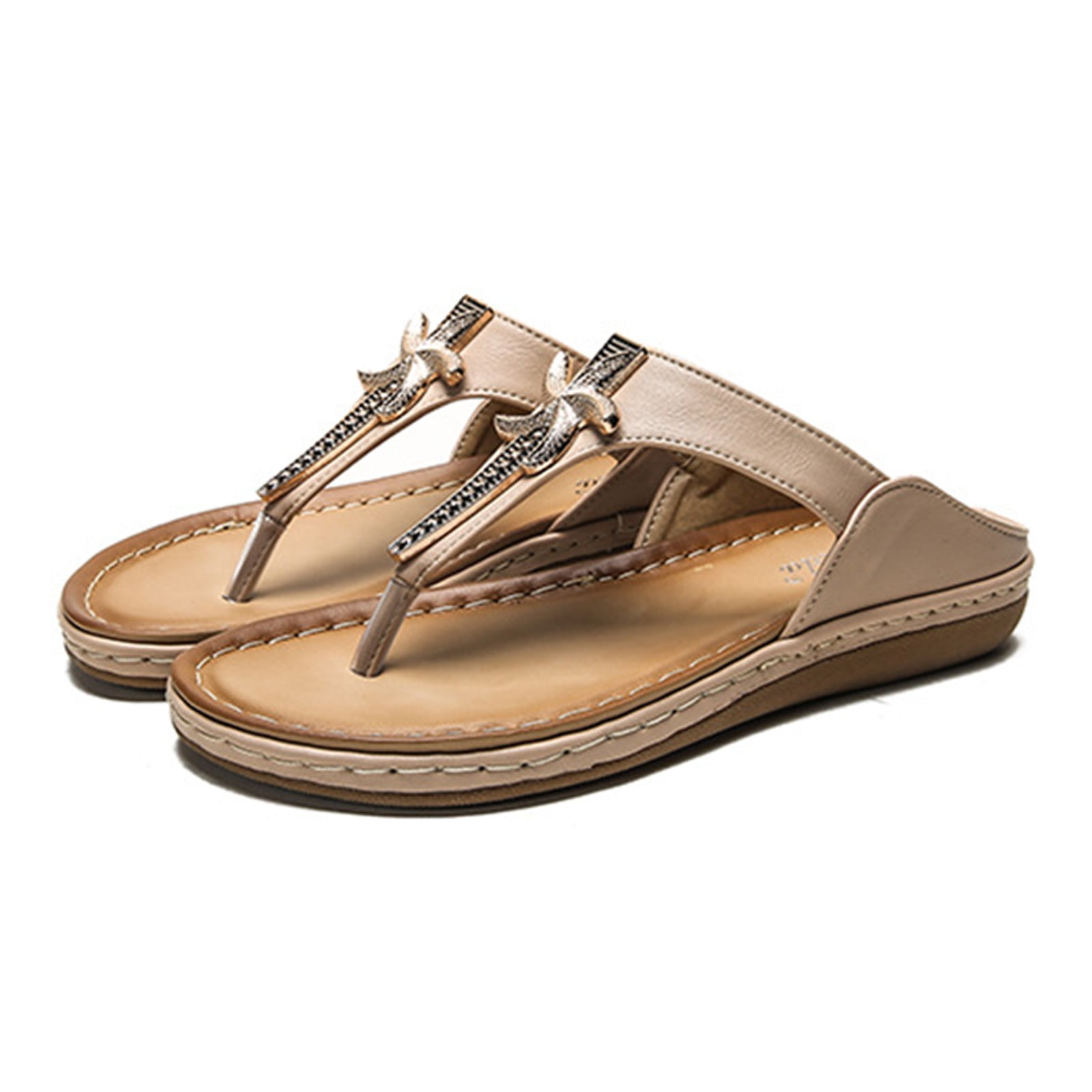 Click here for Chgbmok Womans Sandals Womens Shoes Low-Heeled Sli... prices