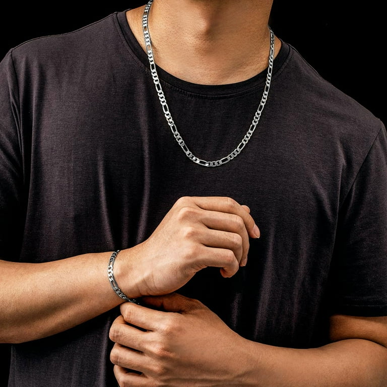 Suplight 925 Sterling Silver 3mm/5mm Figaro Chain Necklace Suplight 925 Sterling Silver 3mm/5mm Figaro Chain Necklace