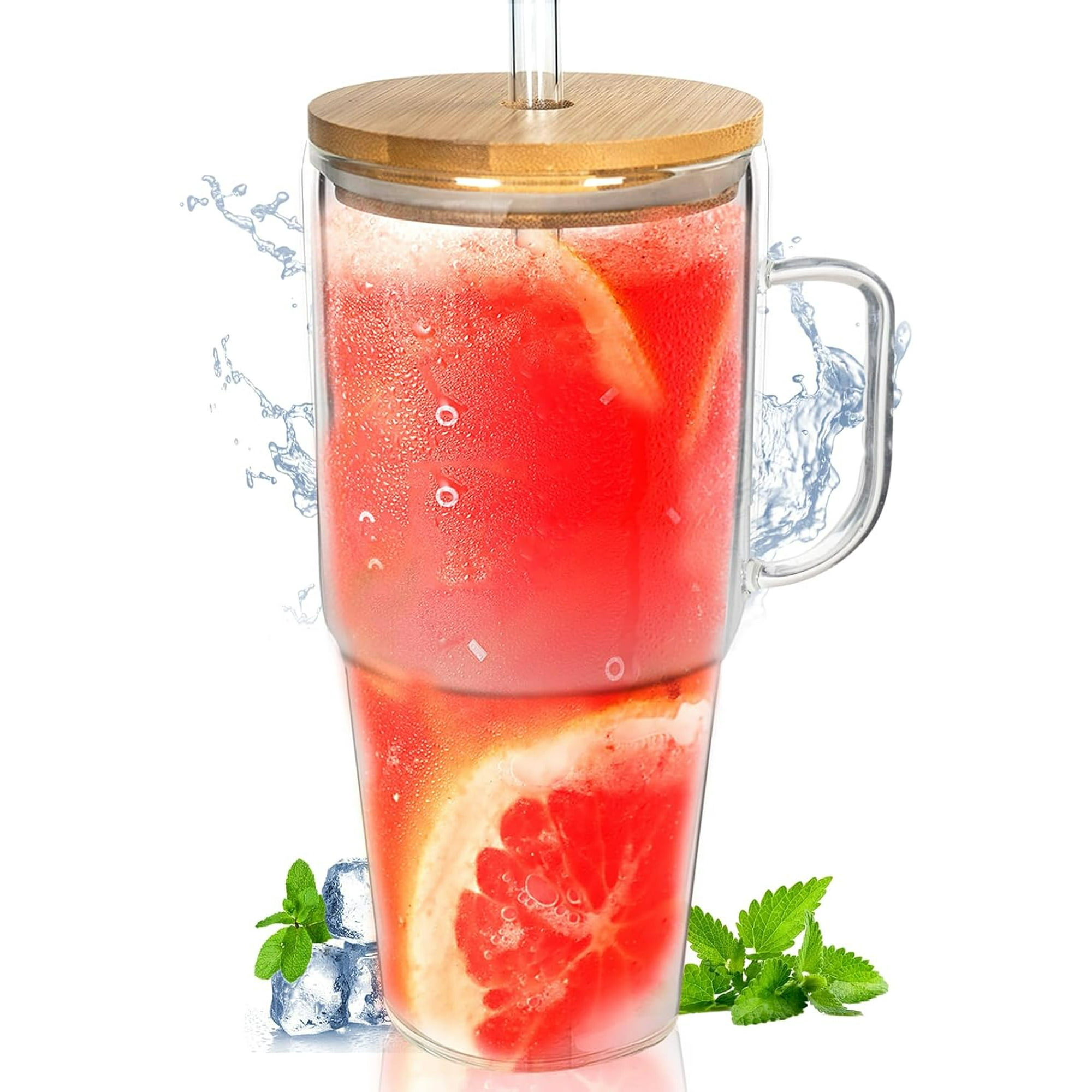 Click here for Siabc-Glass Cups With Lids And Straws - 40 Oz Tumb... prices