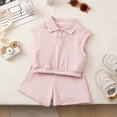 Bobifish Little Girls Sports Polo Outfit Set Sleeveless Crop Top And ...