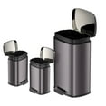 Qualiazero 13.2 gal Kitchen Garbage Bin, Rectangular Step Trash Can Set ...