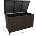 185 Gallon Outdoor Storage Box with Wheels, Large Brown Wicker Rattan ...
