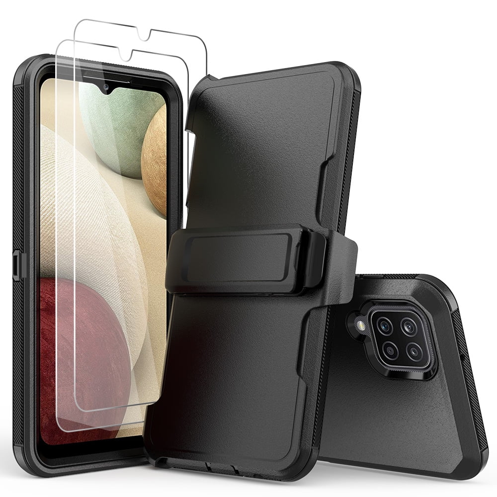 NIFFPD Samsung Galaxy A12 Case with Screen Protector, Heavy Duty ...