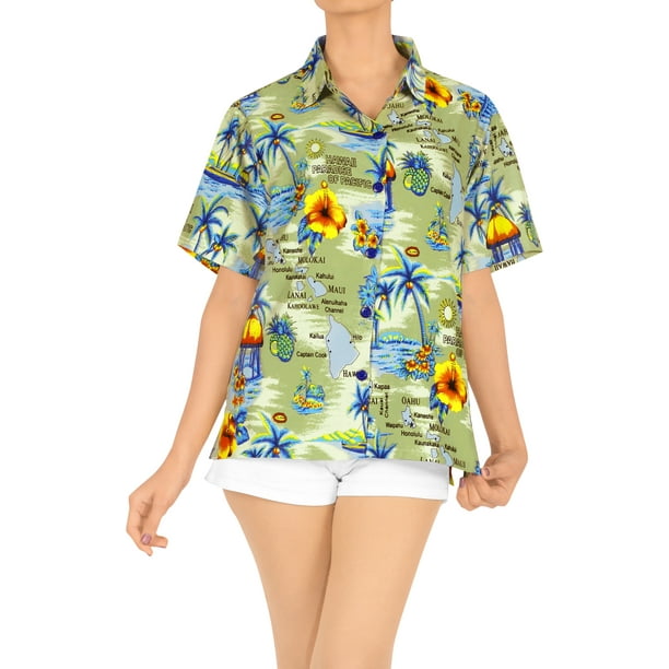 Happy Bay Top Women Hawaiian Shirt Beach Tank Blouses Casual Aloha