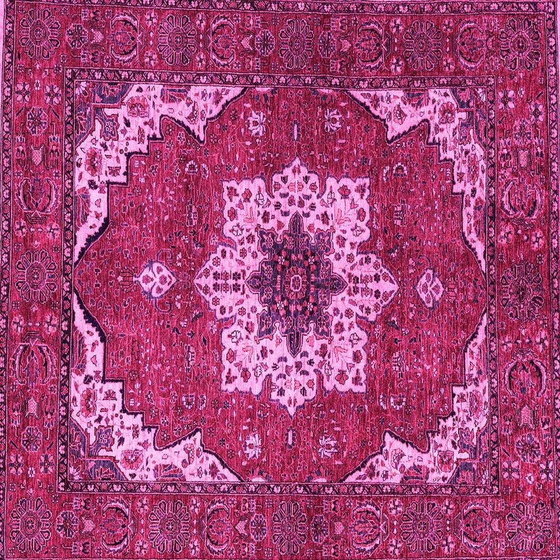 Ahgly Company Indoor Square Persian Pink Traditional Area Rugs, 6 ...