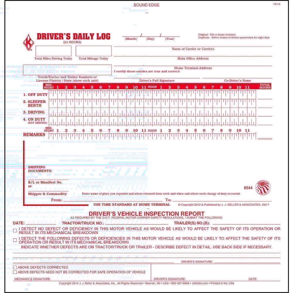 Daily Log Book 5-Pack(155 Forms) for Truckers, 2-In-1 with Detailed ...