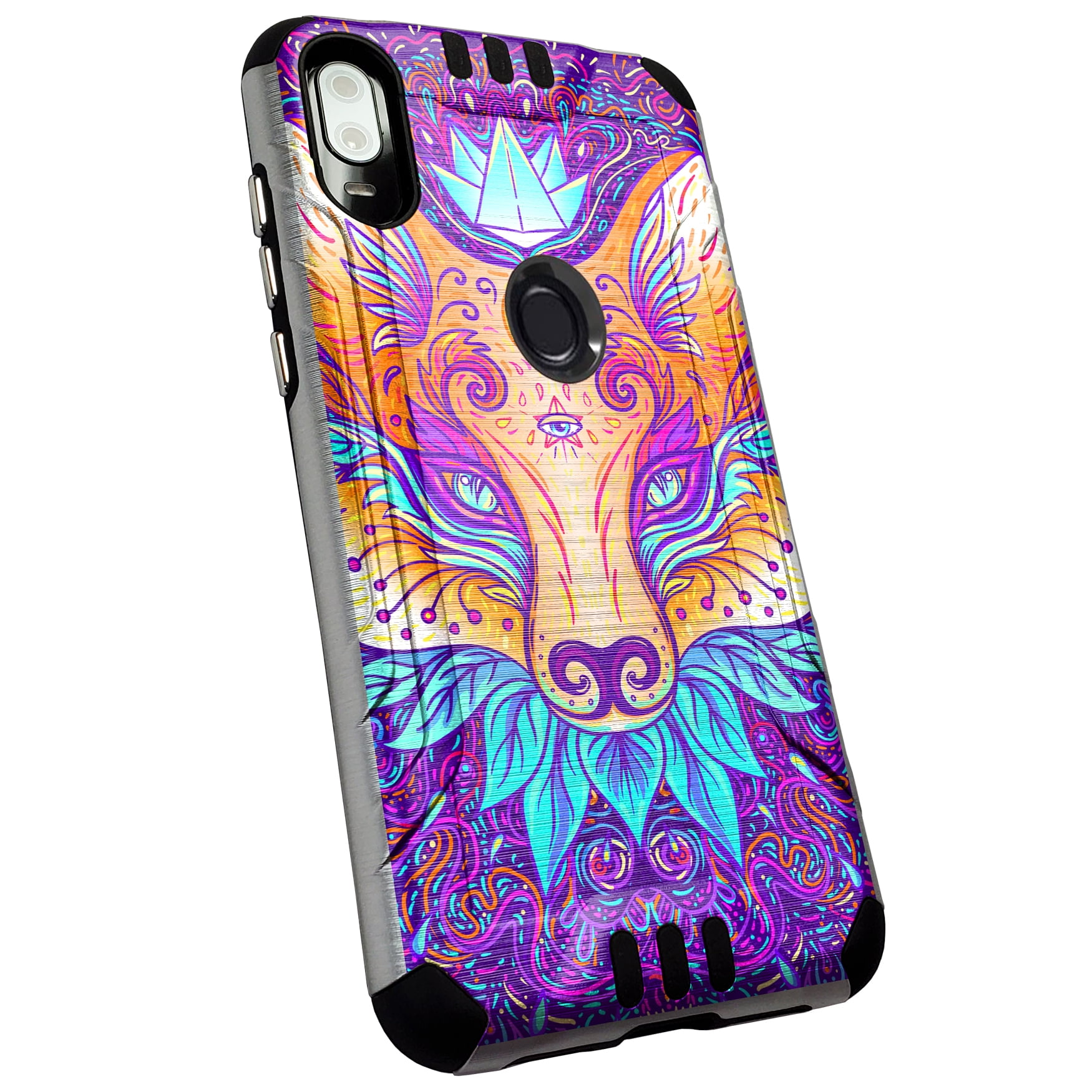 Dalux Silver Combat Phone Case Compatible With Alcatel Lumos Daln5023