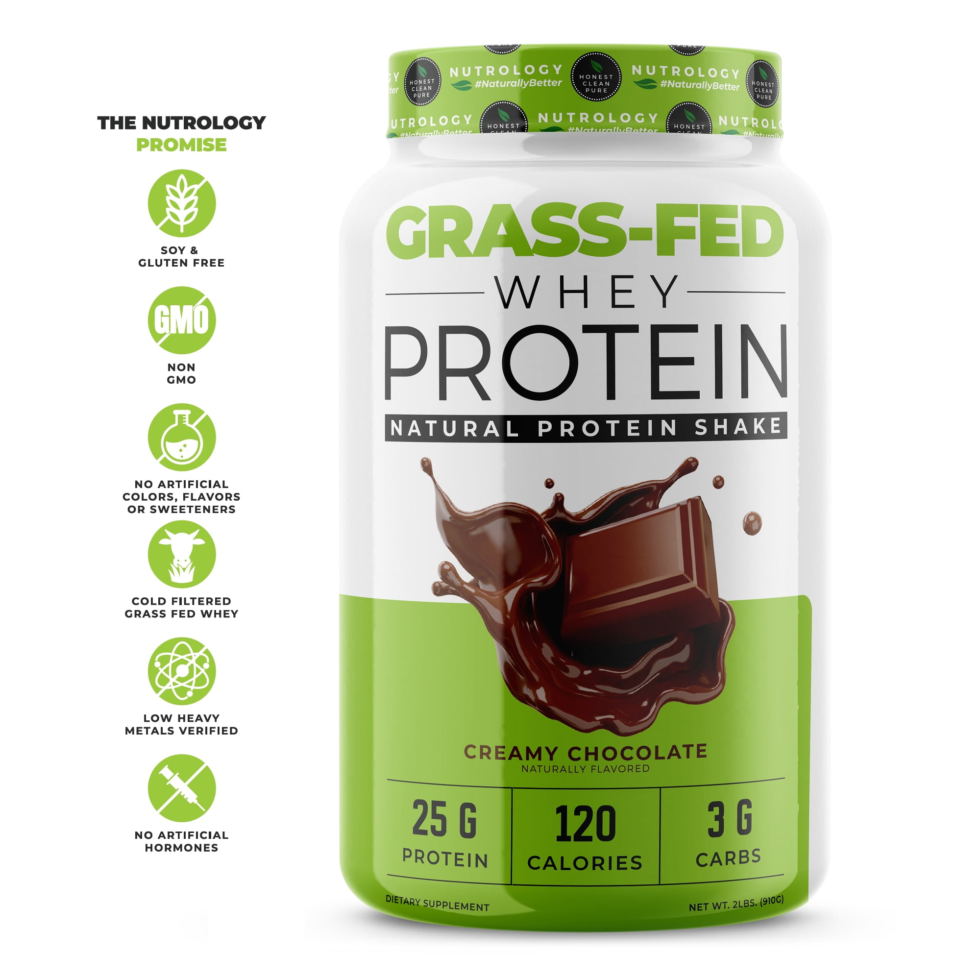 Nutrology 100 Grass Fed Whey Protein Chocolate 2lb