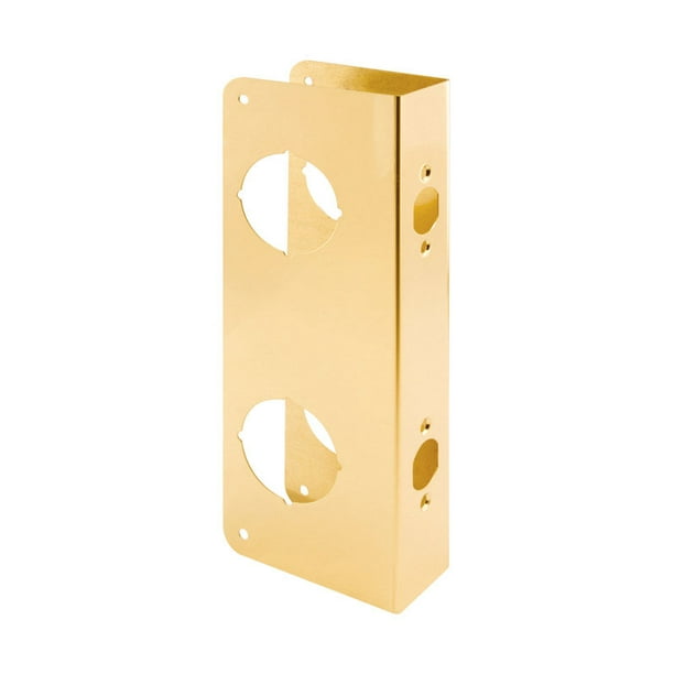 1-3/4 in. x 10-7/8 in. Thick Solid Brass Lock and Door Reinforcer, 2-1/ ...