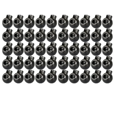 50 Pack Round Cord locks, Plastic Toggle Spring Stopper Single Hole for ...