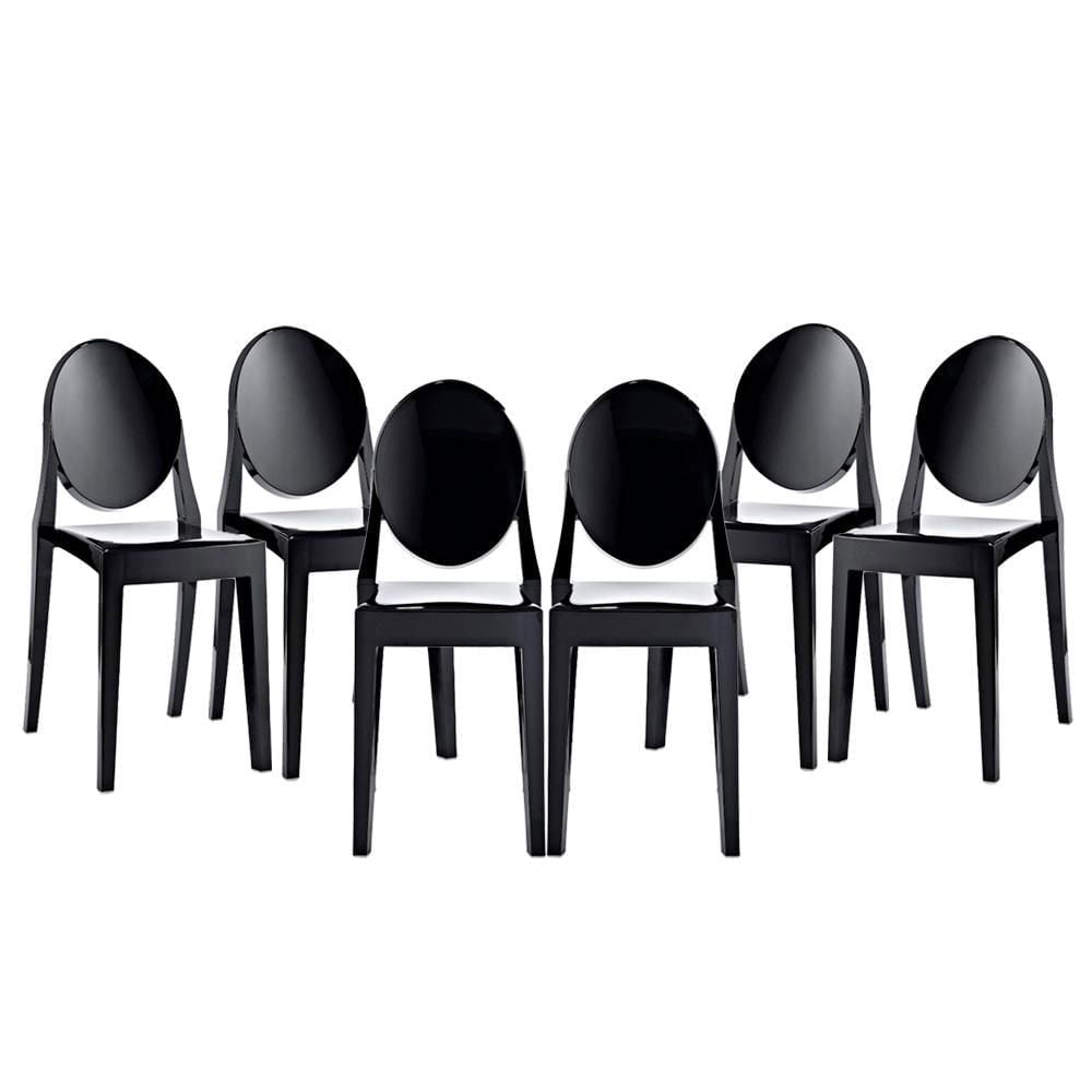 Click here for Heavenly Collection Black Plastic Armless Chair prices