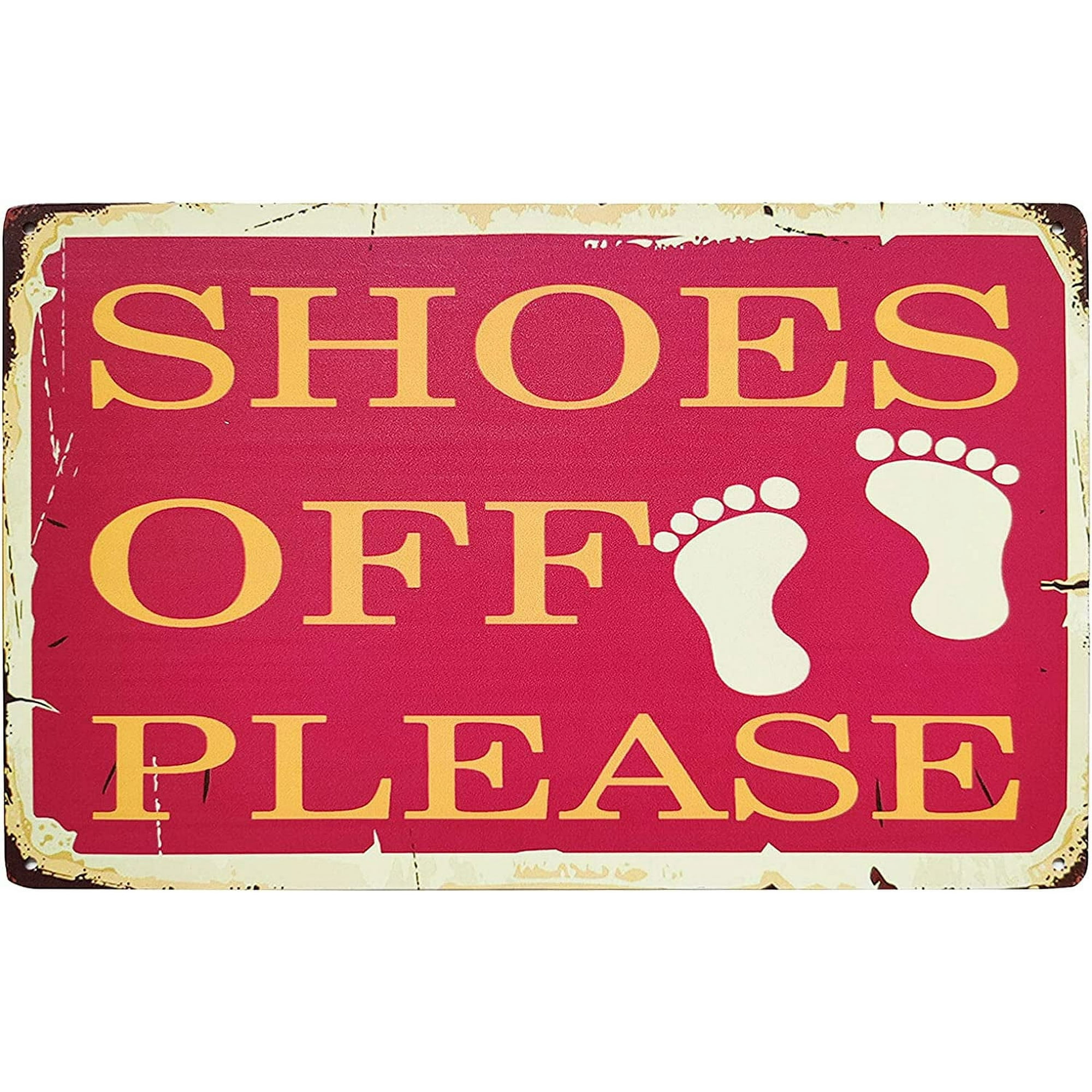 Click here for Yyiuuk 8 X 12 In Metal Tin Sign - Shoes Off Please... prices