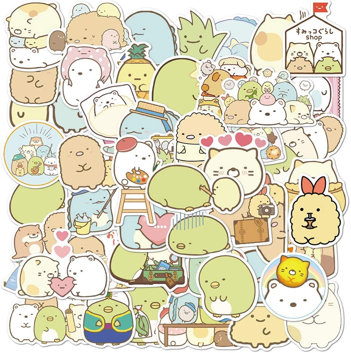 LuoJiuheng Cute Cartoon 50Pieces Stickers Japanese Anime Laptop Water ...