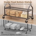 Heavy-Duty Rolling Clothing Rack with 2 Shelves, Height-Adjustable ...