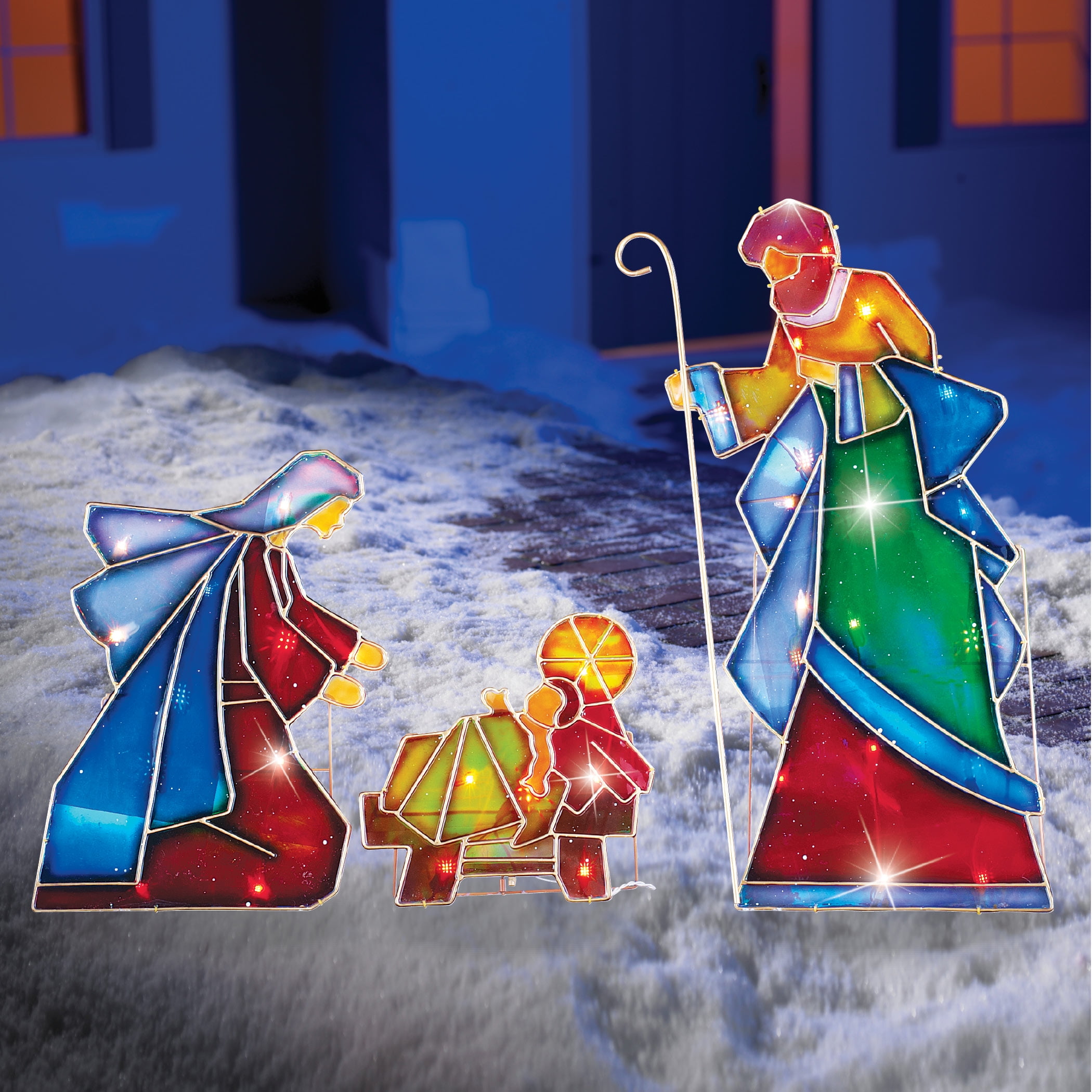 Stained Glass Nativity Set