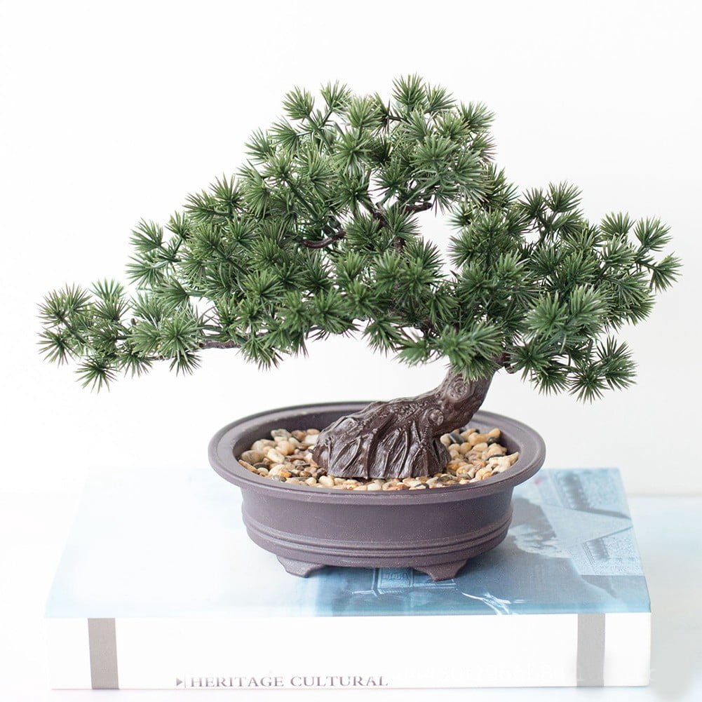 Artificial Plants Bonsai Simulation Pine Tree Potted Plant Garden ...