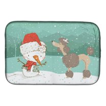Chocolate Poodle Snowman Christmas Dish Drying Mat - Walmart.com