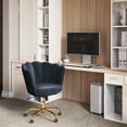 BELLEZE Kaylee Office Chair Upholstered Velvet Seashell Swivel Desk ...