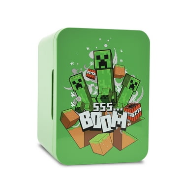 Minecraft Green Creeper Gaming Mini Fridge Cooler 9 Can, 6.7L, 1 Door ...