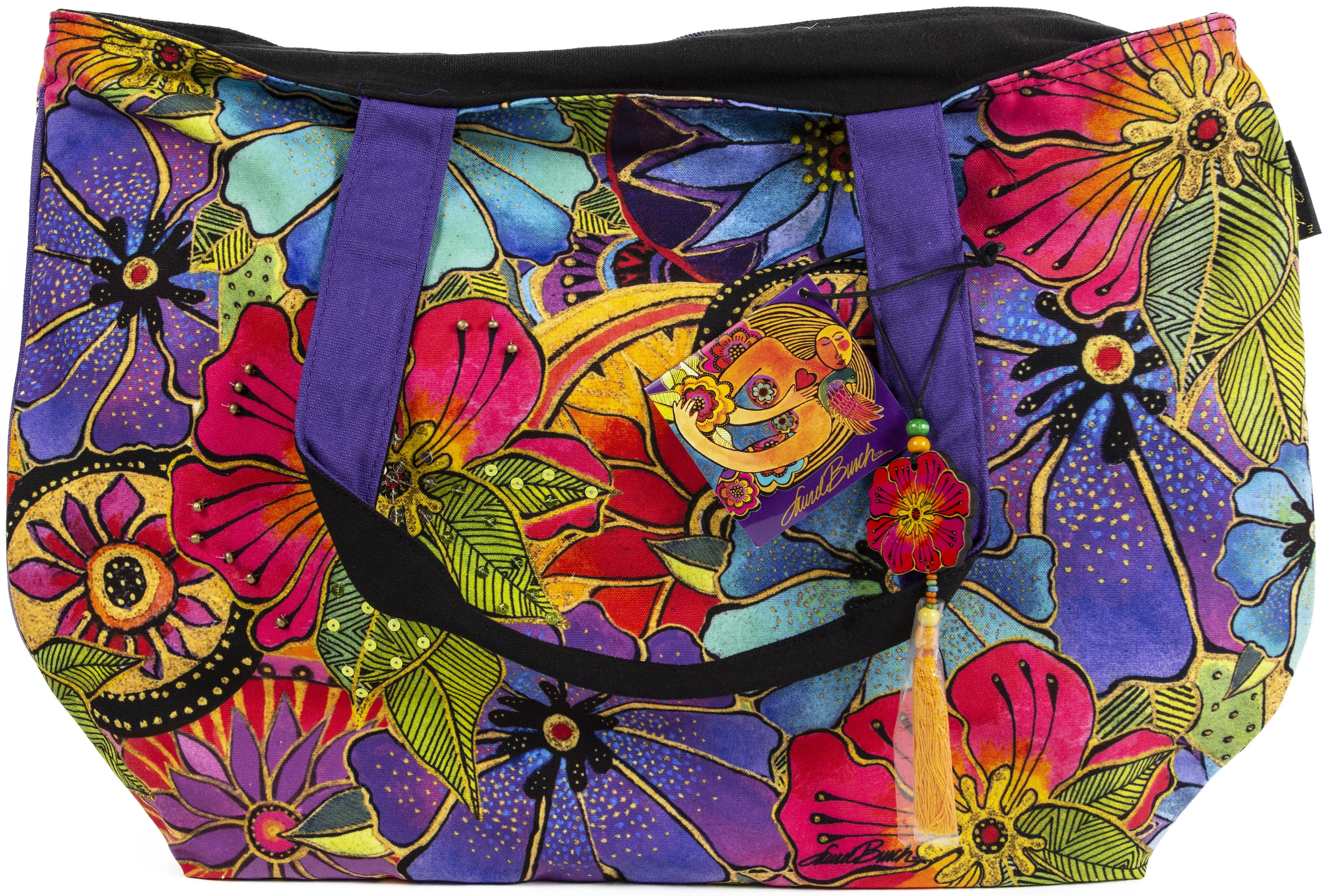 Laurel Burch Shoulder Tote 21"X15"X5"-Floral - Walmart.com