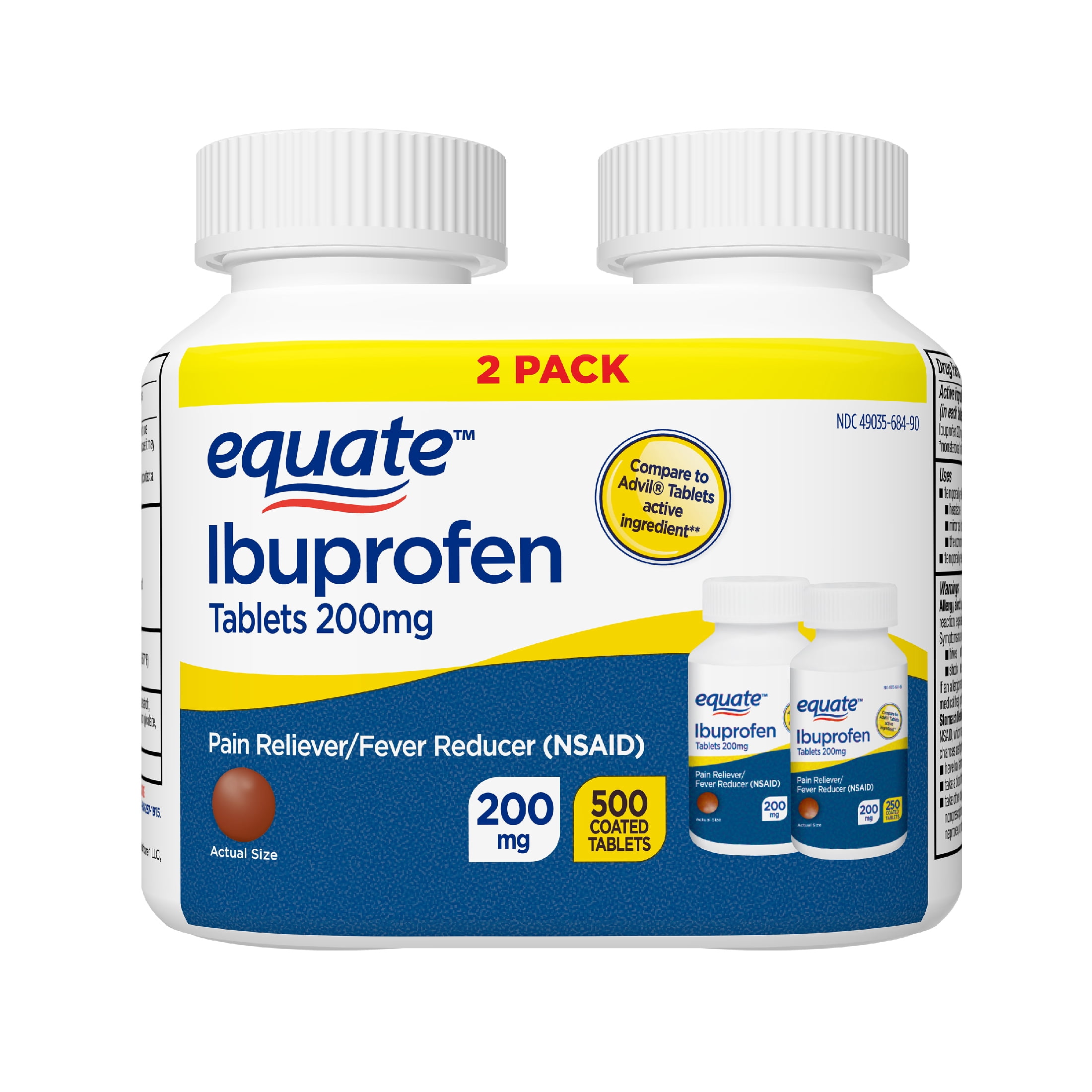 Equate Ibuprofen Tablets 200 Mg Twin Pack 500 Count Walmart Equate Ibuprofen Tablets 200 Mg Twin Pack 500 Count Walmart