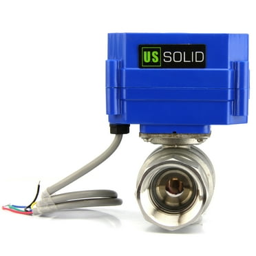 U.S. Solid Motorized Ball Valve, 3/4 inch Brass 85-265V AC 2-Wire Auto ...