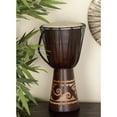 DecMode Eclectic Handmade Djembe Wood Drum Sculpture, 9"W x 16"H ...