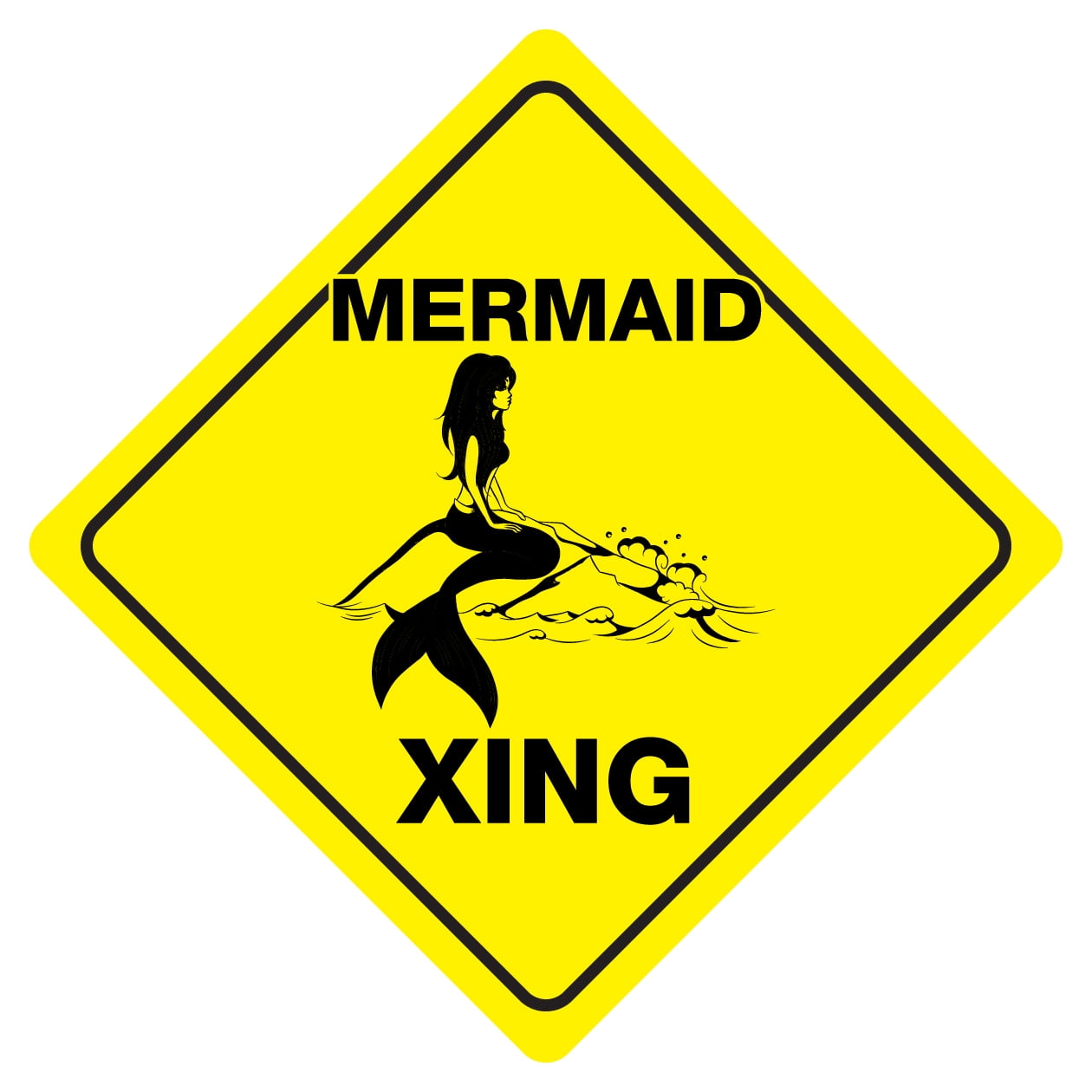 MERMAID CROSSING Funny Novelty Xing Sign - Walmart.com