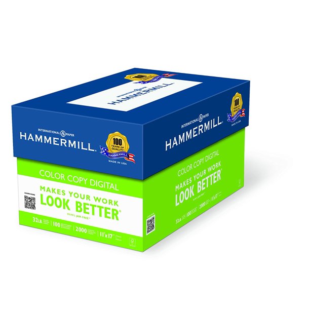 Hammermill Paper, Color Copy Digital, 32lb, 11 x 17, Ledger, 100 Bright ...