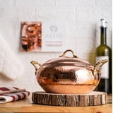 Handmade Solid Copper Cooking Pot with Lid & Brass Handle Heavy Duty ...