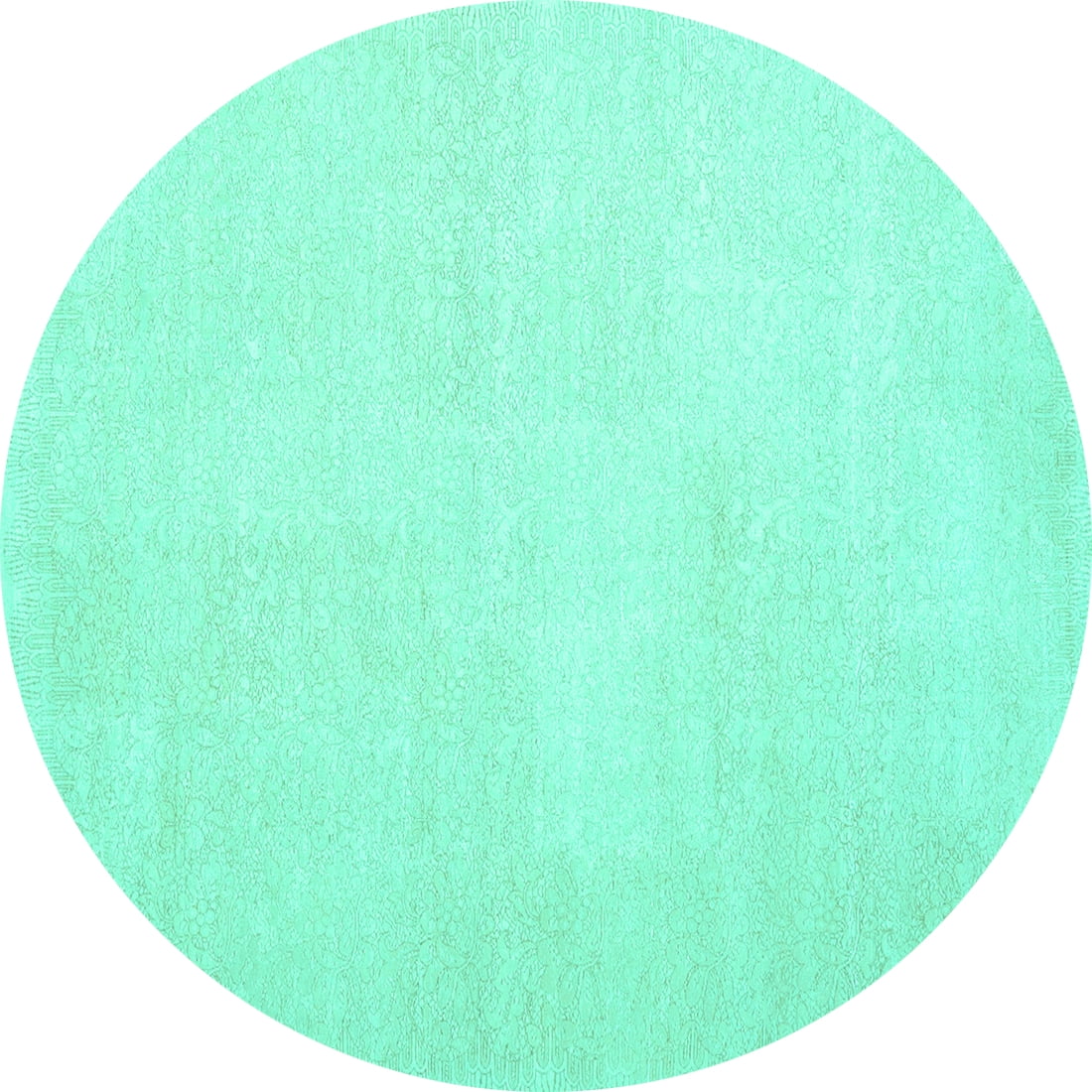 Ahgly Company Indoor Round Solid Turquoise Blue Modern Area Rugs, 6 ...