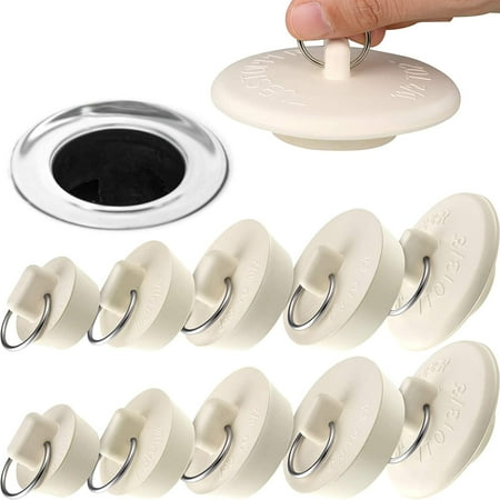 12 Pieces Drain Plug with Pull Ring Rubber Sink Stopper Plug in 6 ...
