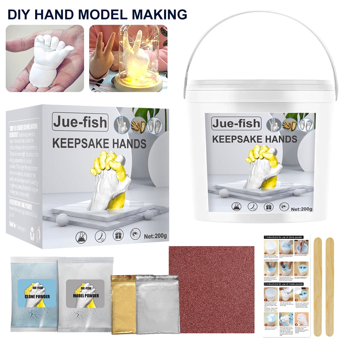 Hands DIY Keepsake Hands Casting Kit | DIY Plaster Statue Molding Kit ...