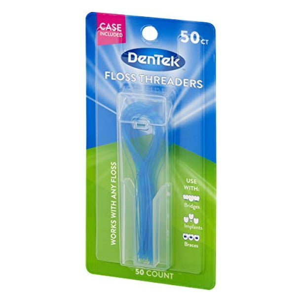 DenTek Floss Threaders For Braces, Bridges, and Implants 50 Count, 6 ...