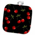 3dRose, Cherry Print Juicy Red Cherries on White, 8x8 Potholder ...