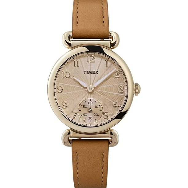 Timex Womens Model 23 33mm Gold-tone Case Tan Leather Strap - Walmart.com