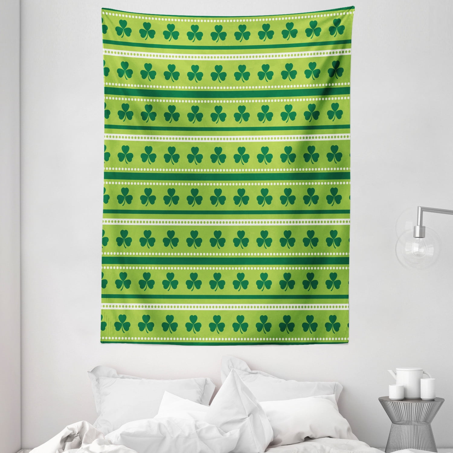 Green Tapestry, Traditional Irish Pattern with Clovers Happy St ...