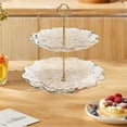 COM1950s Tiered Dessert Stand,Plastic Serving Tray with Water Wave ...