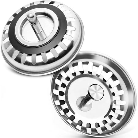 2 Pack Kitchen Sink Strainer Stopper, 3.25 Inch Kitchen Sink Plug ...