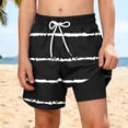 Crunowin Boys Beach Shorts Striped Pattern Double Layer Lightweight ...