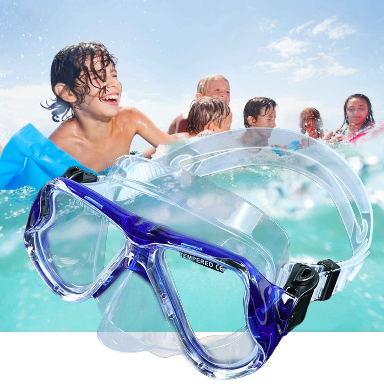 Kids Snorkeling Glasses, Unbreakable Tempered Glass, 120° Viewing Angle ...