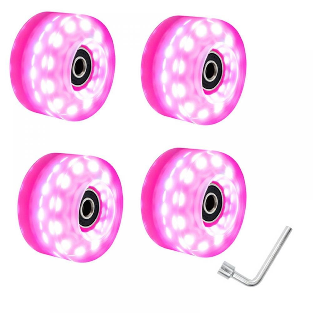 Roller Skate Wheels with Bearings Installed Luminous Quad Light Up ...